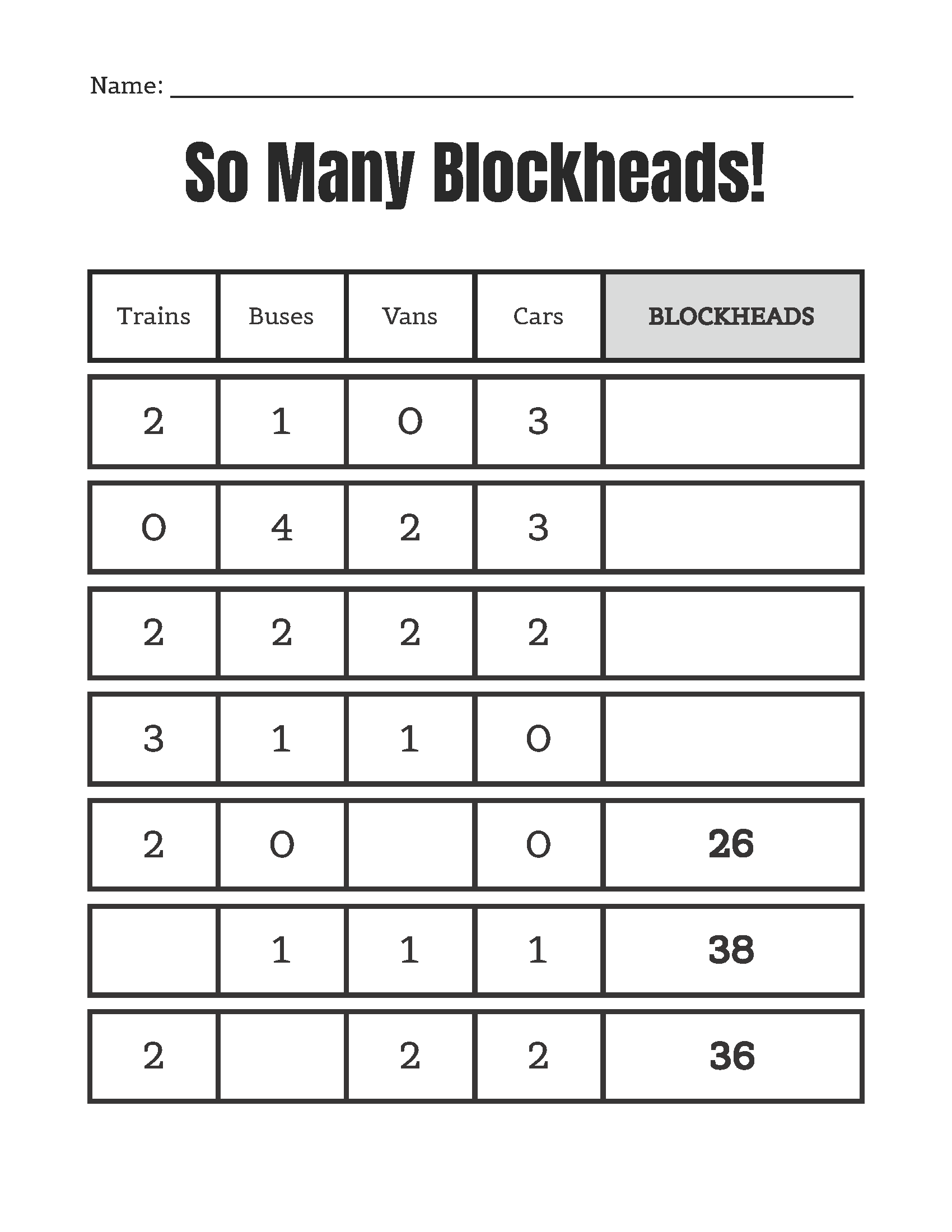 So Many Blockheads – BNS 2nd Grade